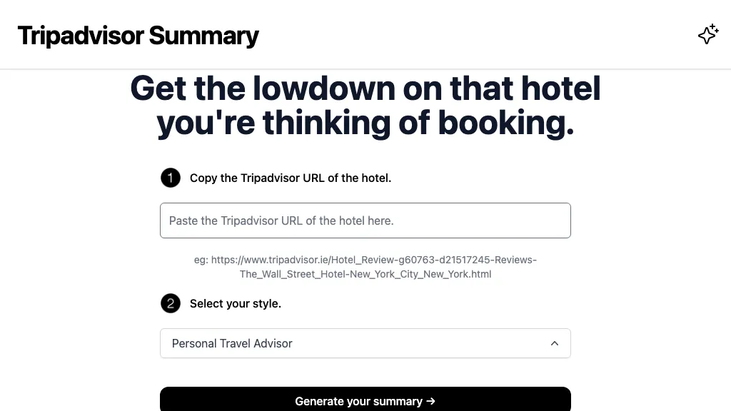 TripAdvisor Summary - LookAITools